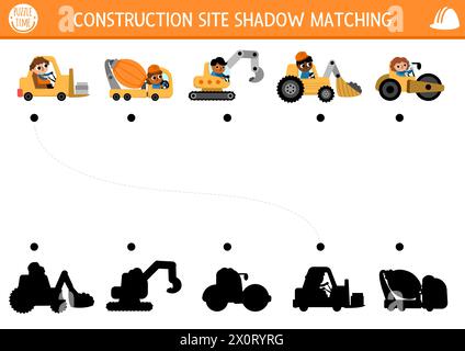 Construction site shadow matching activity with special transport ...