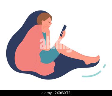 Night time phone. People using cell phones in bed before sleep exact ...