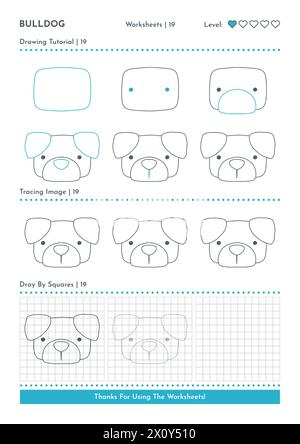 How to Draw a Dog. Step by Step Drawing Tutorial. Draw Guide. Simple ...