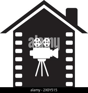 production house icon logo vector design template Stock Vector Image ...