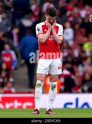 Arsenal's Declan Rice scores their side's second goal of the game ...