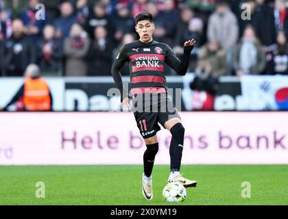 FC Midtjylland's Dario Esteban Osorio has scored 1-0 on a penalty kick ...