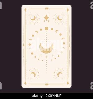 Tarot reverce border card frame gold line border celelstial mystery ...
