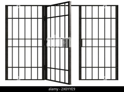 3d render of metal jail bars isolated over white background Stock Photo ...