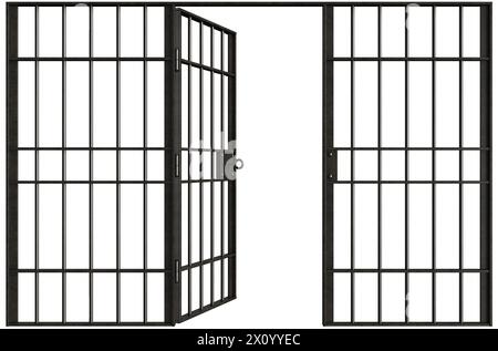 3d render of metal jail bars isolated over white background Stock Photo ...