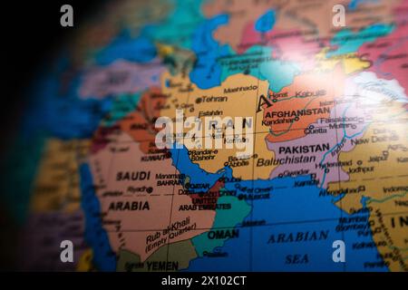 Islamic republic of Iran on geopolitical map Stock Photo - Alamy