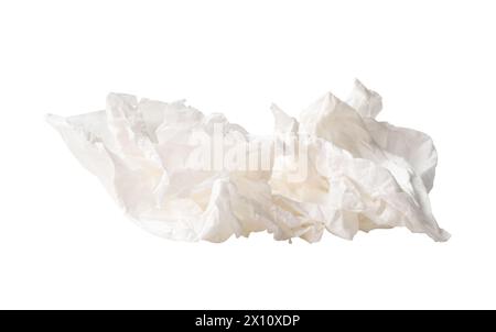 Front view set of screwed or crumpled tissue paper balls after use in ...