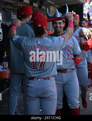 Cincinnati Reds' Christian Encarnacion-Strand looks on during the first ...