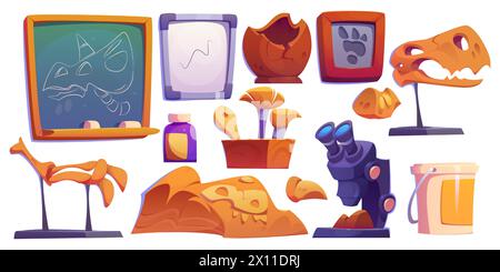 Fossil lab interior with research tools and exhibits under study ...