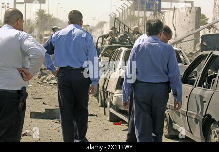 Outside gate three of the green zone, Iraqi police supported by U.S ...
