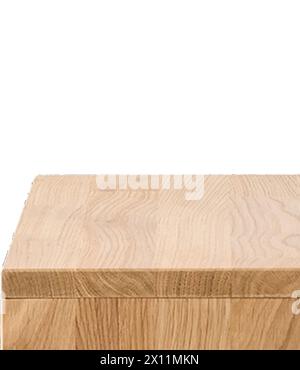 Natural oak wood table top over white background Stock Photo - Alamy