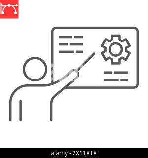 explain icon, black vector sign with editable strokes, concept ...