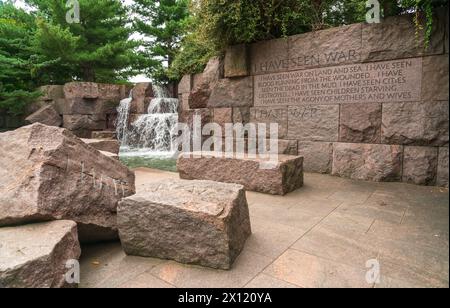 The Waterfall in Room Three of the Franklin Delano Roosevelt Memorial ...