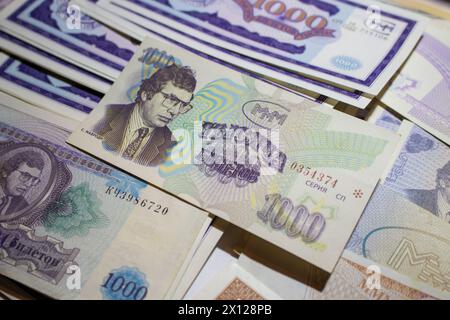 Tickets of the MMM, circa 1994. The financial pyramid of MMM was ...