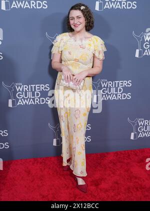 Annie Mebane arrives at the 2024 Writers Guild Awards Los Angeles ...