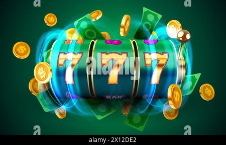Golden slot machine wins the jackpot. 777 Big win concept. Casino ...