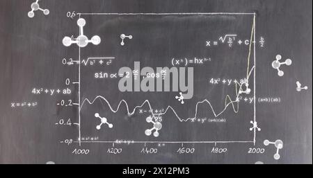 Image of mathematical equations over grey background Stock Photo - Alamy