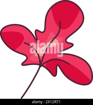 Tree branch leafage contour, herbarium silhouette. Bright autumn leaves ...