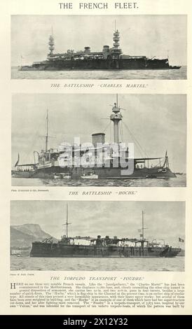 Vintage picture of French Navy warships, Cruisers, Torpedo boats, Naval ...