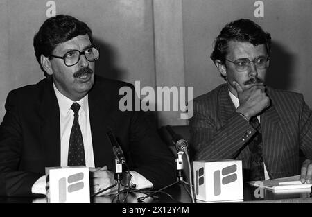 FPOE chairman Norbert Steger during a press conference in Vienna on 27 ...