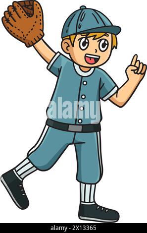 Baseball Pitcher Cartoon Colored Clipart Stock Vector Image & Art - Alamy