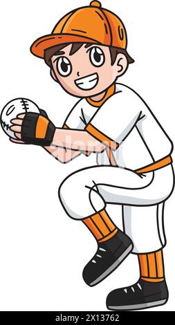 Baseball Boy Pitching Cartoon Colored Clipart Stock Vector Image & Art ...