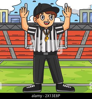 American Football Referee Cartoon Colored Clipart Stock Vector Image ...