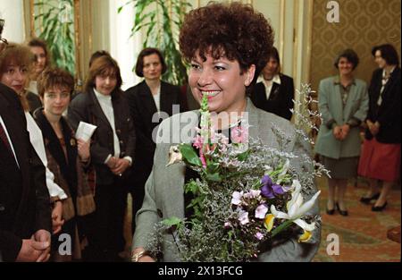 Vienna on April 7th 1995: SPOE minister for women's affairs, Johanna ...