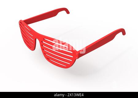 Side view of red shutter shades Stock Photo - Alamy
