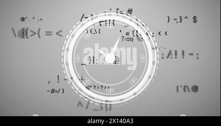 Image of math formulas moving over class of diverse pupils during ...