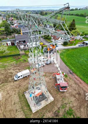 Aerial view of the 110 kV high voltage substation at Westermeerdijk ...