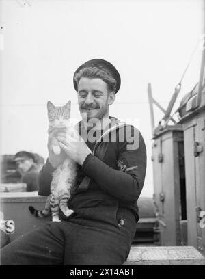 HMS Vanity, on escort duty in October 1940, takes on shells from an ...