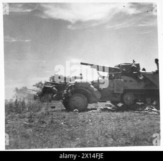 EIGHTH ARMY : RECCE TROOPS FORGE AHEAD - The eight 75 mm guns of the K ...
