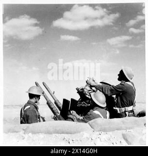 Free French troops man an anti-tank rifle outpost near Mechili in the ...