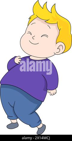 boy kid is doing creative drawing using chalk. vector design ...