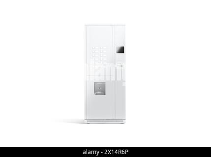 Blank coffee vending machine mockup, different types, side view, 3d ...