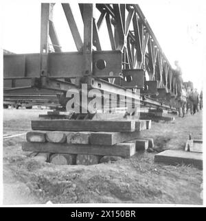 The Bailey Bridge under construction, showing engineering work and ...