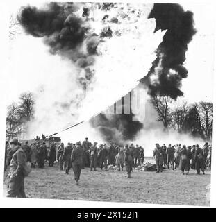 FLAME WEAPONS DEMONSTRATION - A heavy pump unit operating the flame ...