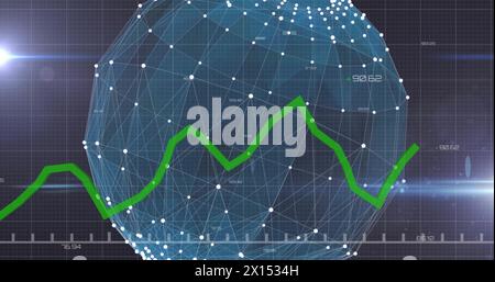 Image of changing numbers and dots forming dna helix over globe on black background Stock Photo ...