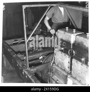 The interior of an armoured rail trolley on the LMS Railway at Antrim ...