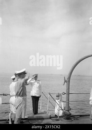 The Italian Commander in Chief at Taranto boards HMS Howe as Force Z ...