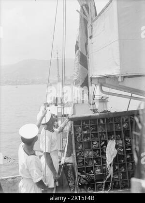 BRITISH DESTROYER'S 25TH BIRTHDAY. JULY 1944, ON BOARD HMS VERITY WHICH ...