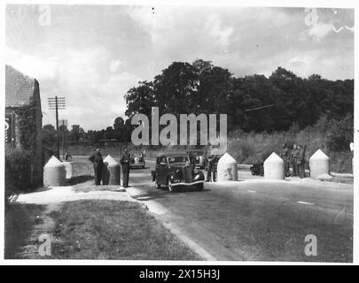 Concrete barricades at Findon, West Sussex during World War II Stock ...