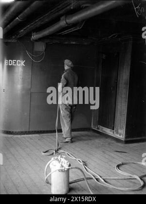 SPRAY EQUIPMENT. 22 OCTOBER 1944, LIVERPOOL. PAINT SPRAY EQUIPMENT USED ...