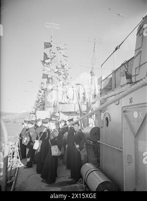 HMS Kipling of the Fifth Destroyer Flotilla conducts a practice night ...