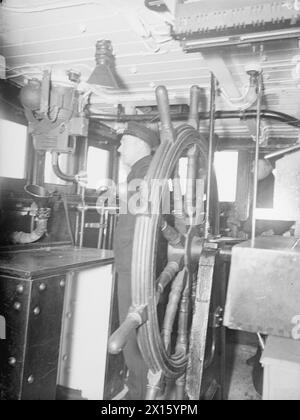 Aboard HMS Stella Pegasi on 6 June 1943 at Scapa Flow, armed trawlers ...