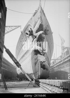 HMS King George V underwent repairs at Gladstone Dock, Liverpool on 17 ...