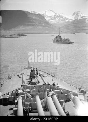 In June 1943, HMS Duke of York observed Akureyri, Iceland, while a ...