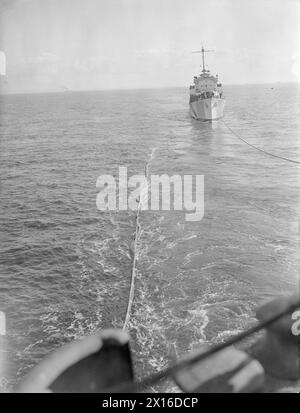 The crew of RFA Eaglesdale conducts at-sea oiling trials using a new ...