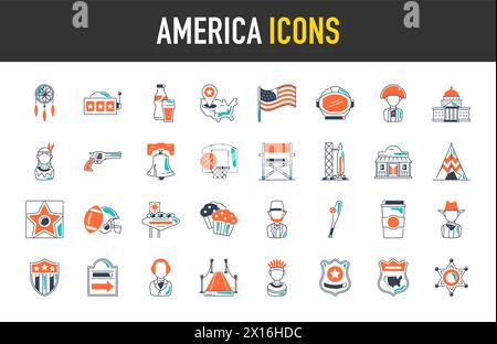 American Icons, Culture Signs of the USA, Traditions of America, US ...